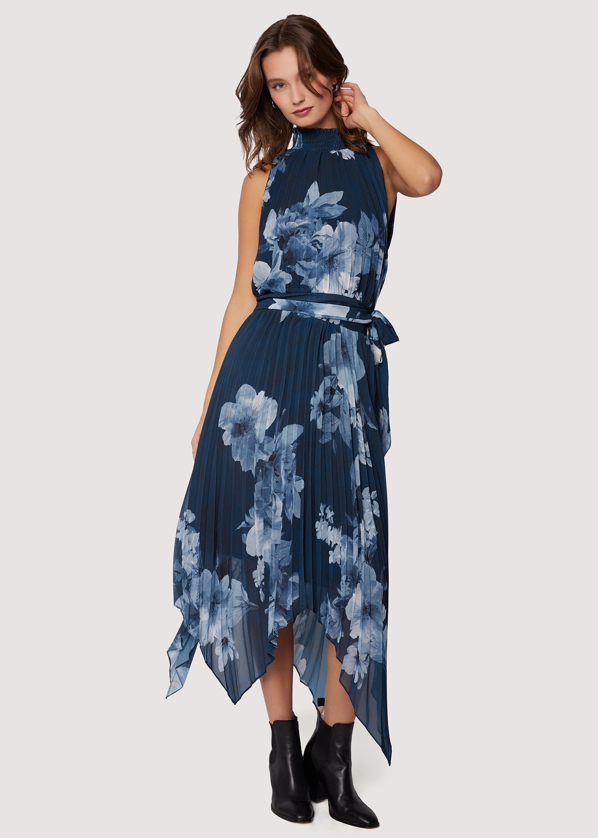 LOST+WANDER Josephine Maxi Skirt Asymmetrical Fall Flowy Floral - Blue ...